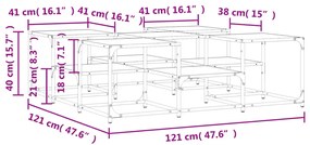 Konferenční stolek hnědý dub 121 x 121 x 40 cm kompozitní dřevo - Default Title