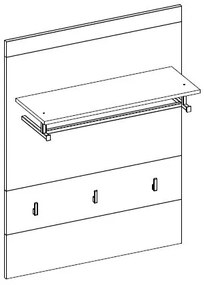 Předsíňový věšákový panel Indy, vintage optika