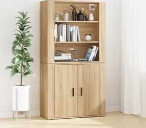 vidaXL Skříň highboard kompozitní dřevo [3185363] Barva: kouřový dub