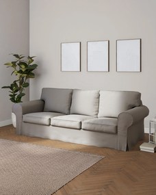Potah na pohovku IKEA Ektorp 3-místná rozkládací, NOVÝ MODEL 2013 barva šedá látka pletený vzor