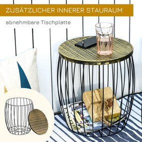 Outsunny 3dílná sada konferenčních stolků, odkládací stoly, zahradní stůl, retro kovový koš, drátěný koš, zahradní set stolu, zahradní nábytek, venko…