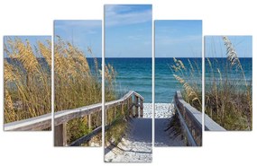 Gario Obraz na plátně Jdeme dolů na pláž - 5 dílný Rozměry: 100 x 70 cm