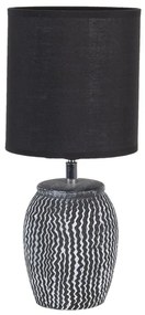 Stolní lampa keramická černá šedá 36 cm (Clayre &amp; Eef)