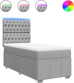 Box spring postel s matrací světle šedá 80 x 200 cm textil 3293802