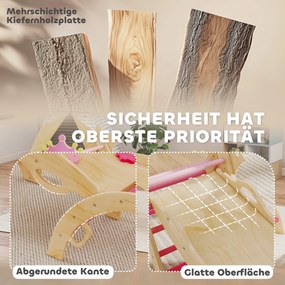 AIYAPLAY dětská vnitřní prolézačka 8 v 1, design princezny, skluzavka, rampa, oblouk, dřevo