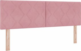 Postel s boxspringem s čelo Růžová 200 x 160 cm samet 3341533