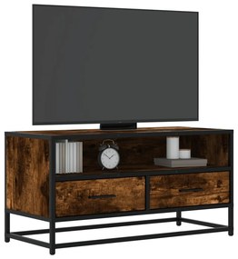 TV skříňka kouřový dub 80 x 34,5 x 40 cm kompozitní dřevo a kov