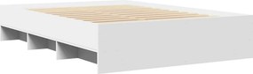 Rám postele bílý 140 x 190 cm kompozitní dřevo 3295681