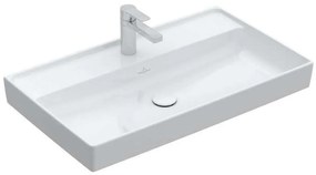 Villeroy & Boch Collaro - Umyvadlo nábytkové 80x47 cm, bez přepadu, otvor pro baterii, CeramicPlus, Stone White 4A3381RW