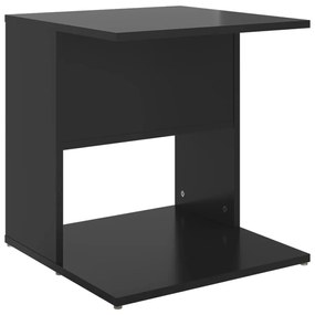 Odkládací stolek černý s vysokým leskem 45x45x48 cm dřevotříska - Default Title