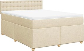 Box spring postel s matrací krémová 140x190 cm textil 3286694