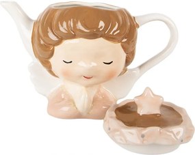 Keramická konvička na čaj hlava dívky s čelenkou - 21*12*16 cm / 650 ml