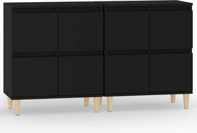 Příborníky 2 ks černé 60 x 35 x 70 cm kompozitní dřevo 3185752
