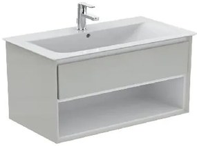 Ideal Standard Connect Air - Skříňka pod umyvadlo 100x44x52 cm, lesklá světlá šedá/bílá mat E0828EQ