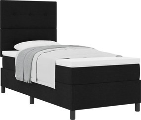 Postel s boxspringem s čelo Černá 90 x 190 cm textil 3339352