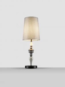 LED šedo-hnědá stolní lampa Damo