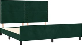 Rám postele bez matrace tmavě zelená 200 x 200 cm samet 3125717