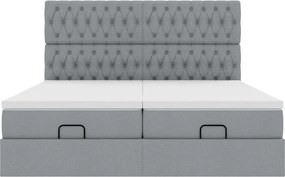 Osmanský rám postele s matrací světle šedá 160x200cm textil 3313706