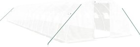Skleník s ocelovým rámem bílý 64 m² 16 x 4 x 2 m 3188078