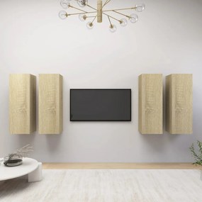 TV skříňky 4 ks dub sonoma 30,5 x 30 x 90 cm kompozitní dřevo 3079056