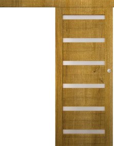 posuvné interiérové dveře na stěnu vasco doors EVORA model 5 Průchozí rozměr: 60 x 197 cm, Orientace dveří: Pravé dveře, Dekor: Dub Viking