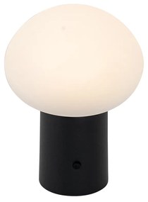 Sada 2 dobíjecích LED stolních lamp hříbek černý - Louise