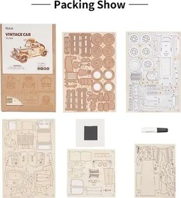 RoboTime dřevěné 3D puzzle Veterán kupé / od 8 let / 164 dílků / Obtíž