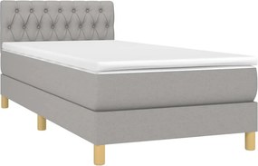 Box spring postel s matrací světle šedá 90x190 cm textil 3140817