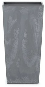 PROSPERPLAST Květináč - URBI SQUARE Beton Effect Rozměr: 23,8x23,8 cm, Barva: antracit