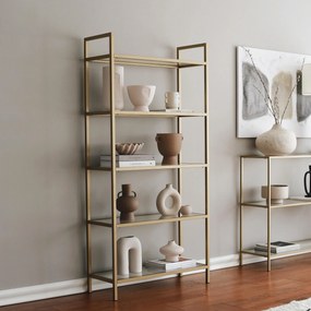 KALUNE DESIGN Kovová knihovna GLAMP zlatá 552NOS1304
