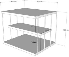 Odkládací stolek LIFON 40x50 cm hnědá/černá