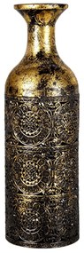 Zlatá dekorační váza s patinou se vzorem Joslin - Ø 12*39 cm