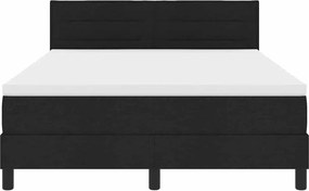 Postel s boxspringem s čelo Černý 140 x 190 cm textil 3338610