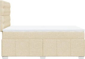 Box spring postel s matrací krémová 120x190 cm textil 3293919