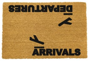 Rohožka z přírodního kokosového vlákna Artsy Doormats Arrivals and Departures, 40 x 60 cm