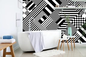 Samolepící tapeta decentní černobílé vzory - 450x300 cm