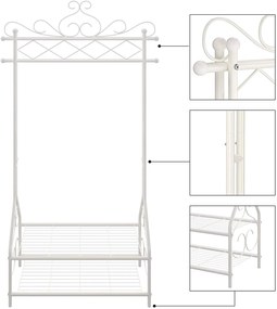 SONGMICS Kovový stojan na šaty bílý ozdobný