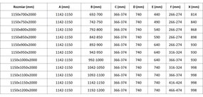 Mexen Lunar, L Duo výklopný sprchový kout 115 x 105 cm, 8mm čiré sklo, černý profil, 834L-115L-105P-70-00