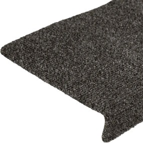 Schodové rohože samolepicí 10 ks 65 x 21 x 4 cm antracitové s obdélníkovým okrajem 149733
