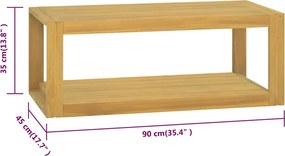 Nástěnná koupelnová skříňka 90 x 45 x 35 cm masivní teak 338235