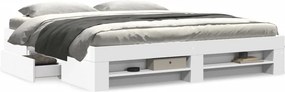Rám postele bez matrace bílý 180x200cm Dřevěné konstrukce 3295450