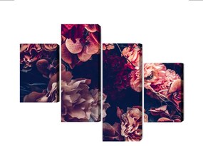 Vícedílný obraz Barevné Květiny V Retro 3D Stylu Nedostatek Nedostatek Přírodní plátno 120x75