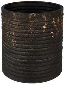 Černo-zlatý obal na květináč na dekorativnách nohách  – 29x53 cm
