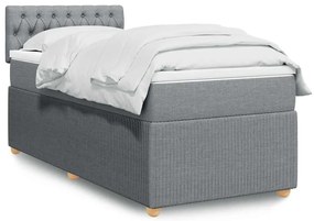 Box spring postel s matrací světle šedá 90x190 cm textil 3289618