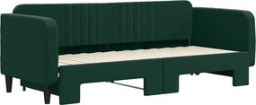 Válenda s přistýlkou tmavě zelená 80 x 200 cm samet 3197058
