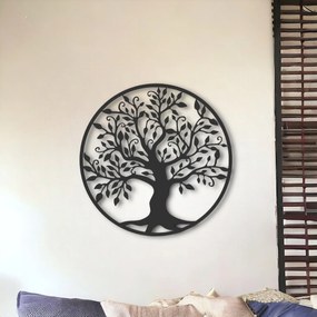 Strom života 6 - kovový obraz na zeď Velikost: 100cm, Barva: Black
