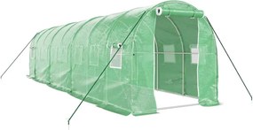 Skleník s ocelovým rámem zelený 16 m² 8 x 2 x 2 m 3188019