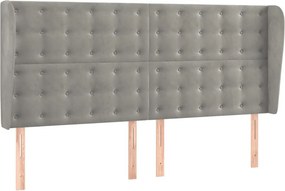 Box spring postel s matrací a LED světle šedá 160x200 cm samet 3136371