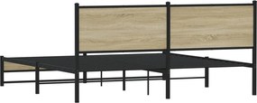 Kovový rám postele bez matrace dub sonoma 180 x 200 cm 3301395