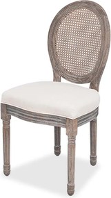 Jídelní židle 2 ks krémové textil 244089